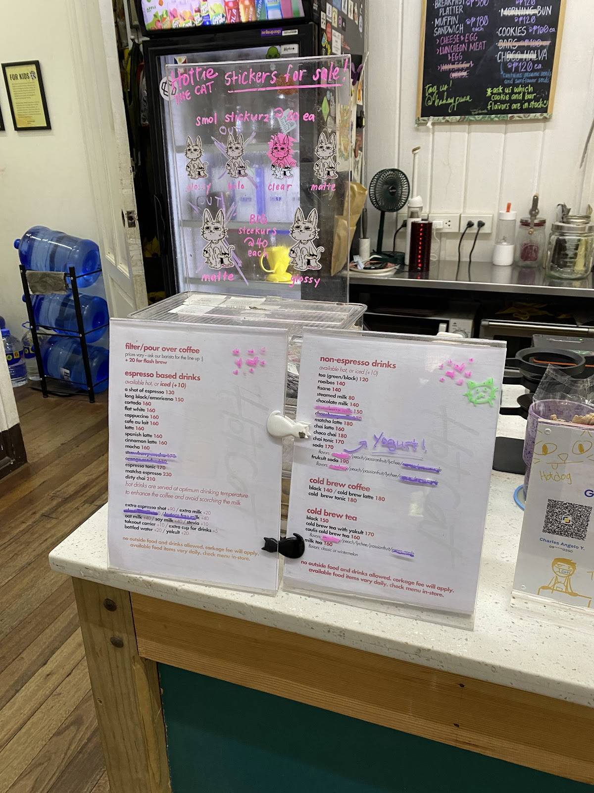 Menu at Hot Cat restaurant, Baguio
