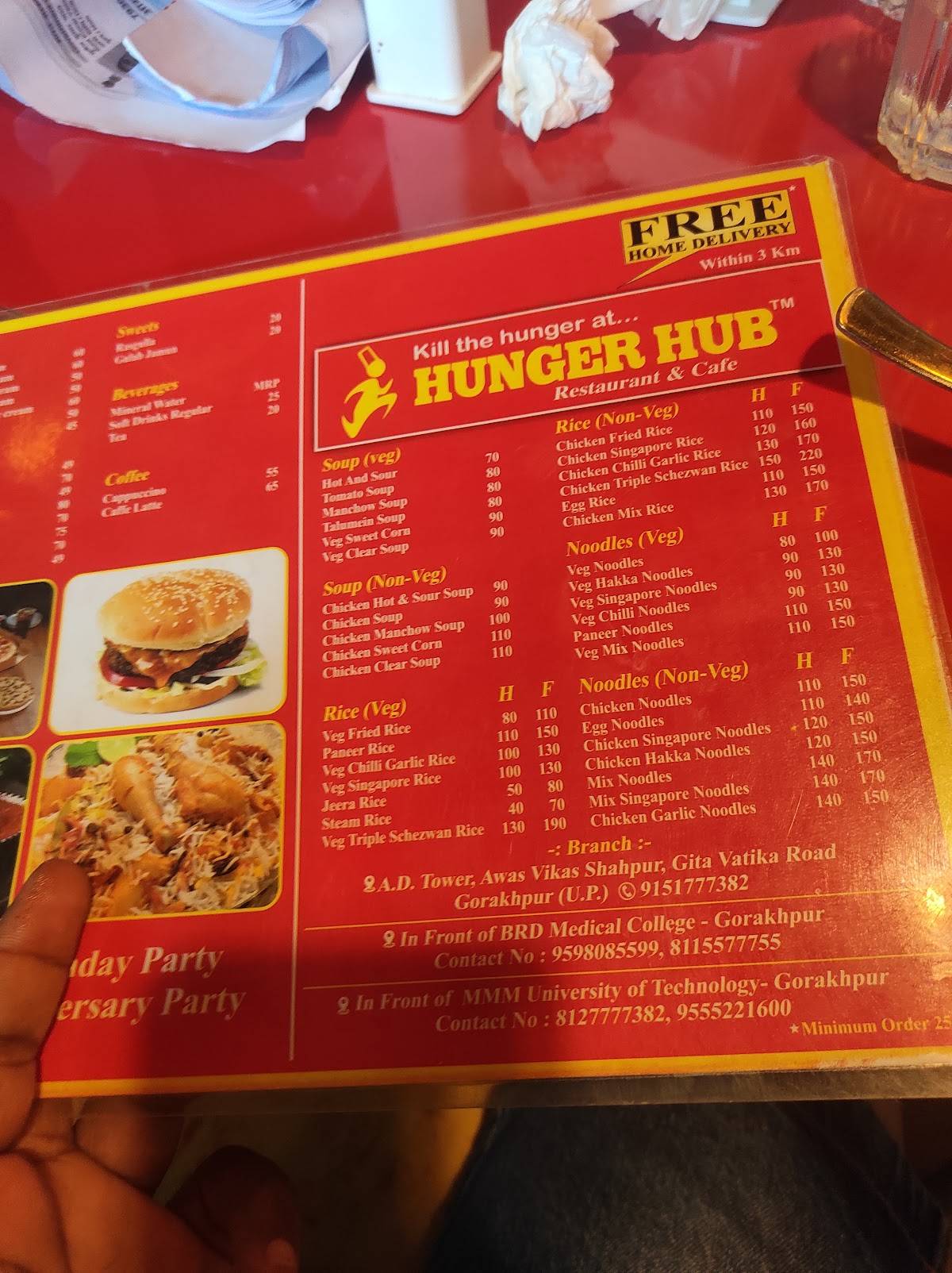 Menu at Hunger Hub Restaurant, Gorakhpur, Medical College