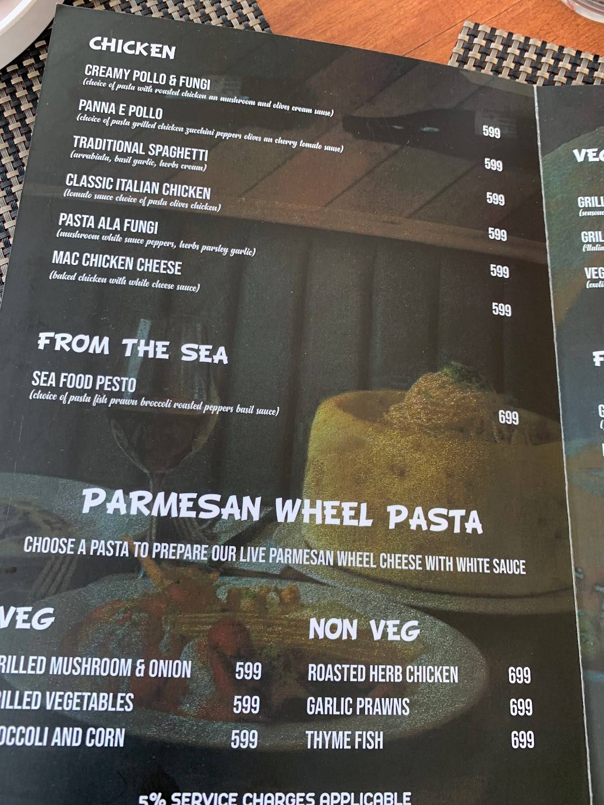 Menu at Igloos rooftop restaurant, Chennai