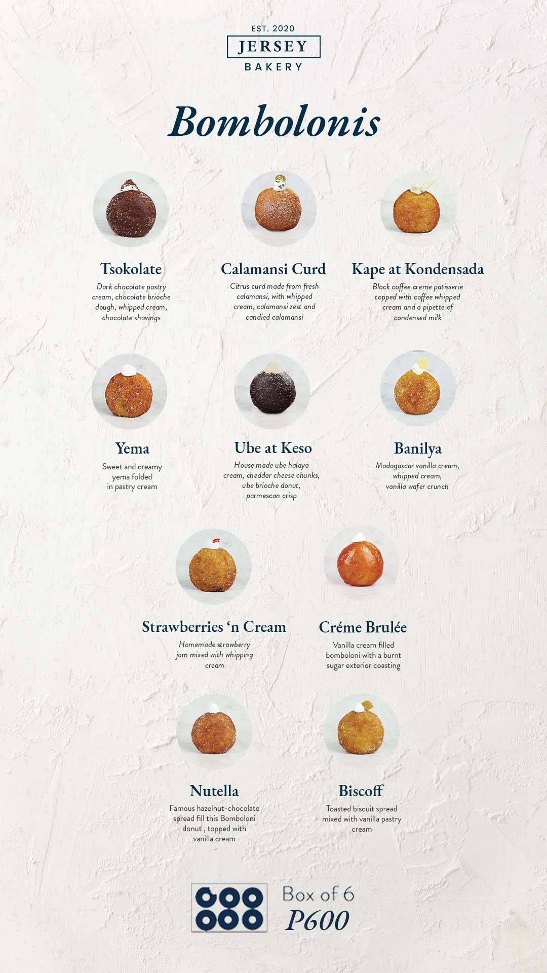 Menu at Jersey Bakery PH, Quezon City