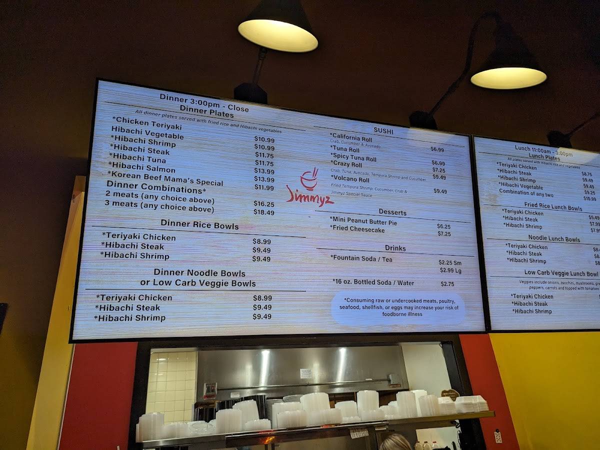 Menu at Jimmyz Original Hibachi House restaurant, Myrtle Beach, Pine ...