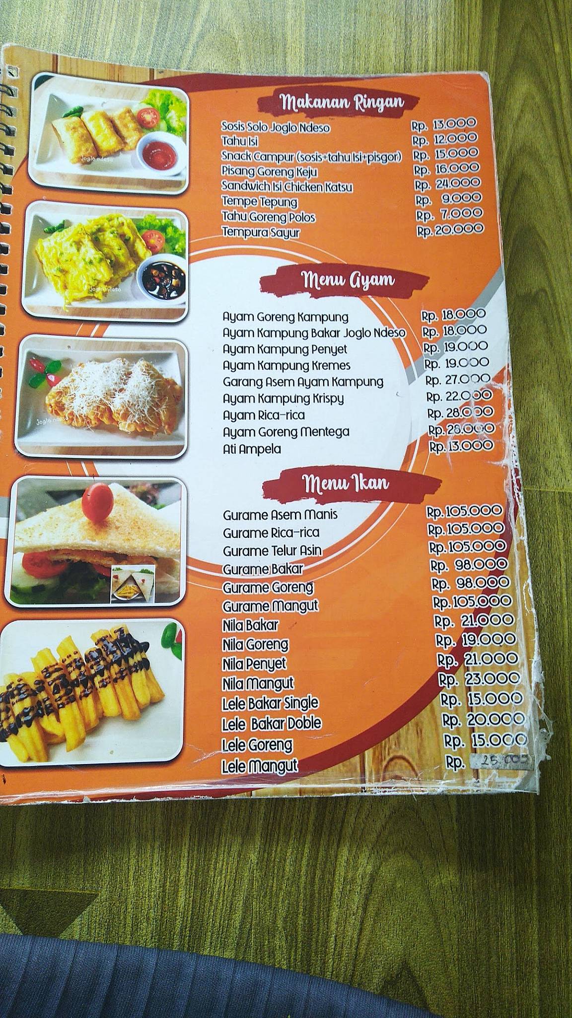 Menu at Joglo Ndeso Restaurant & Hydroponics Garden, Muntilan