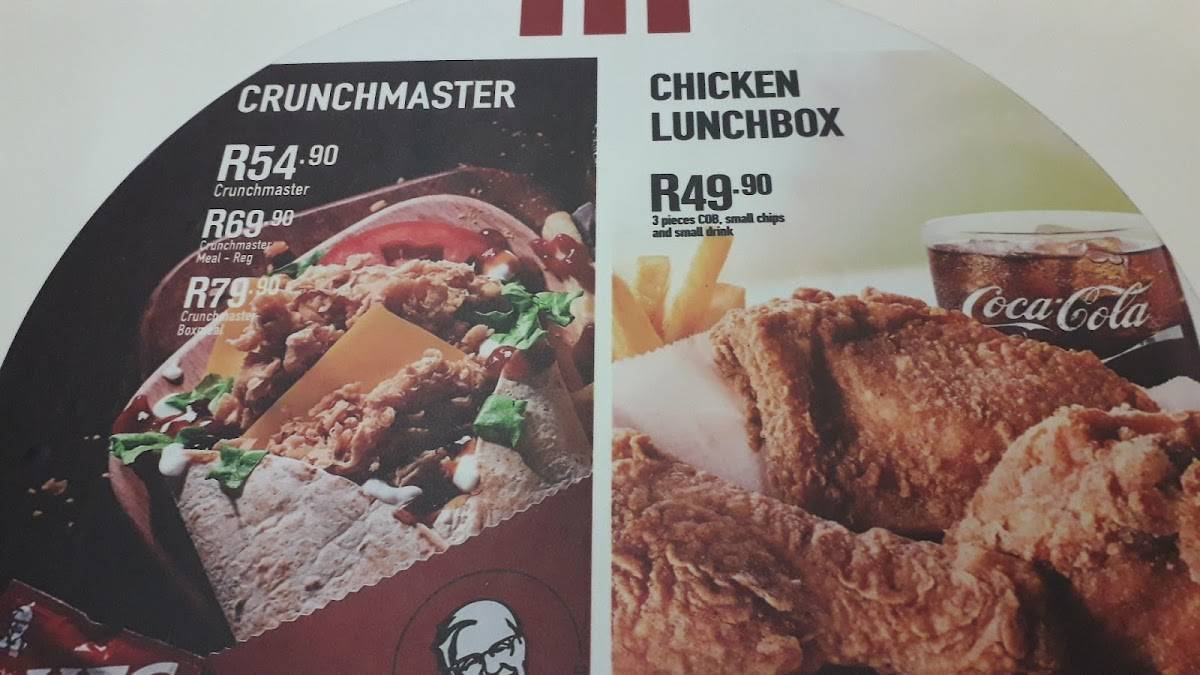 Speisekarte von KFC Gateway Food Court restaurant, Umhlanga, 1 Palm Blvd