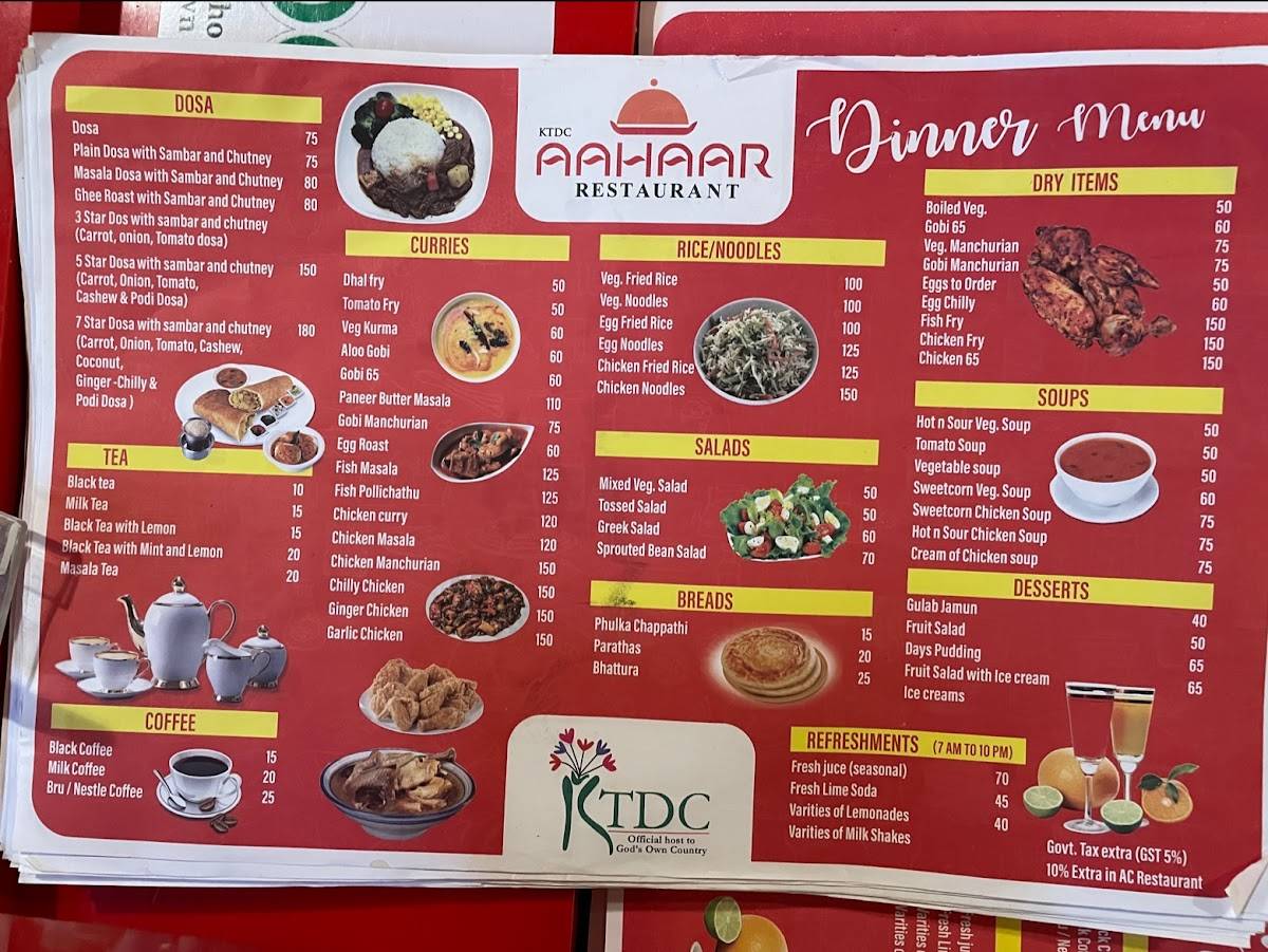 Menu at KTDC AAHAAR Restaurant, Krishnapuram