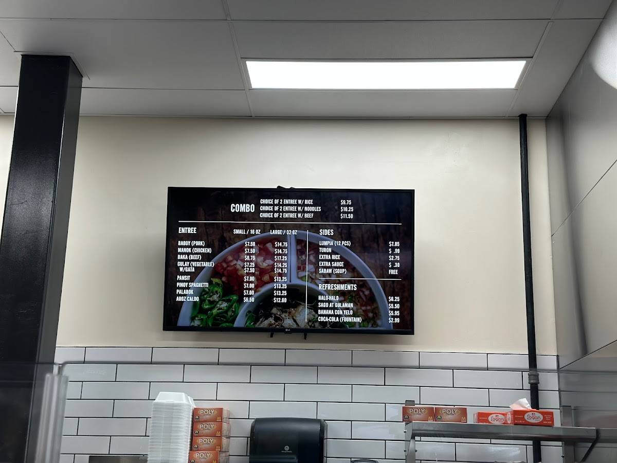Menu at Kababayan Filipino Kitchen restaurant, Dale City
