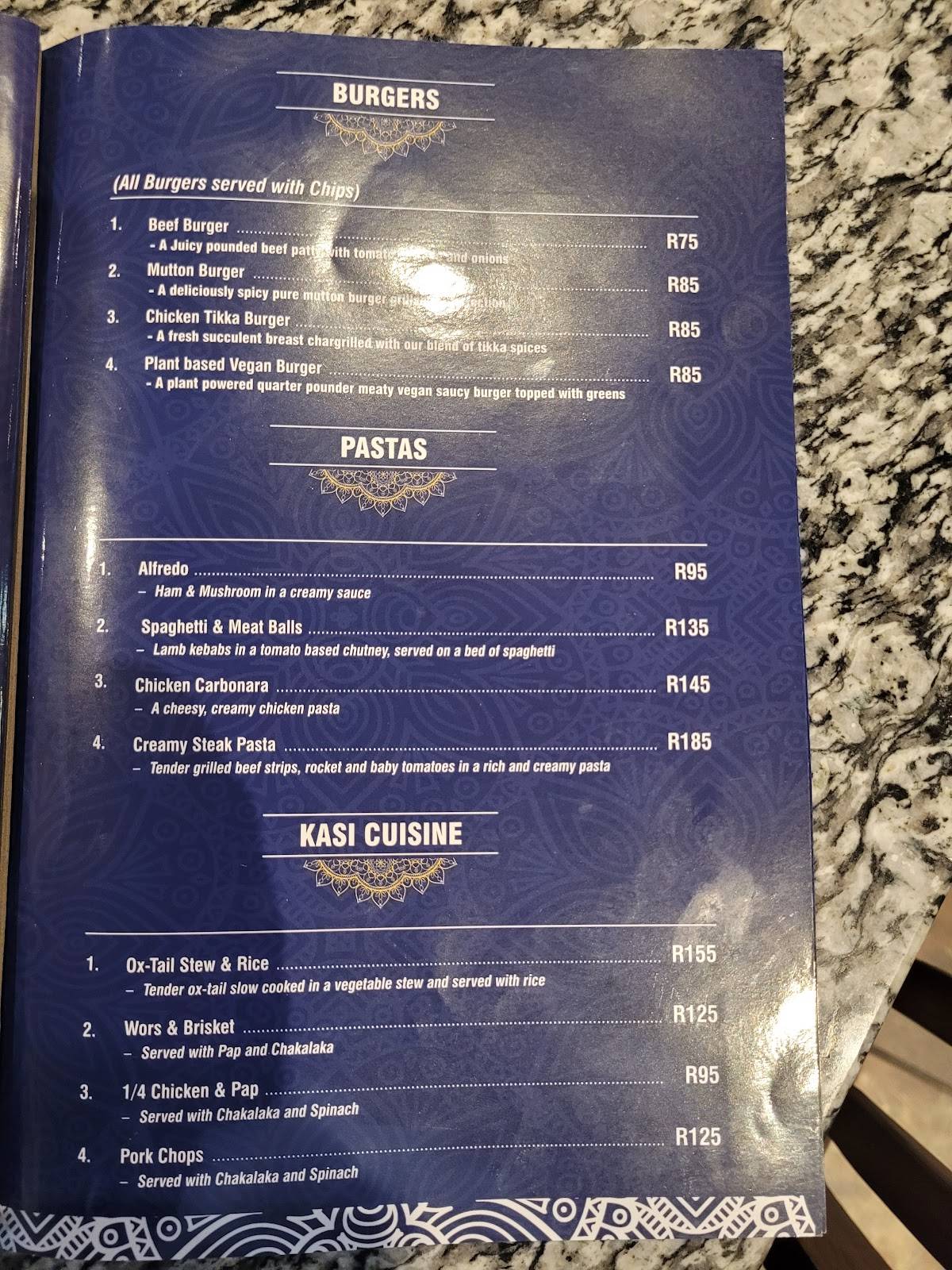 Menu at Kantara - Restaurant & Lounge, New Redruth