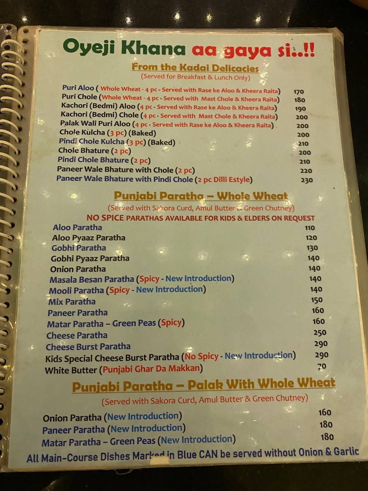 Menu at Kapoor's Cafe - HSR Branch, Bengaluru, WM42+62M
