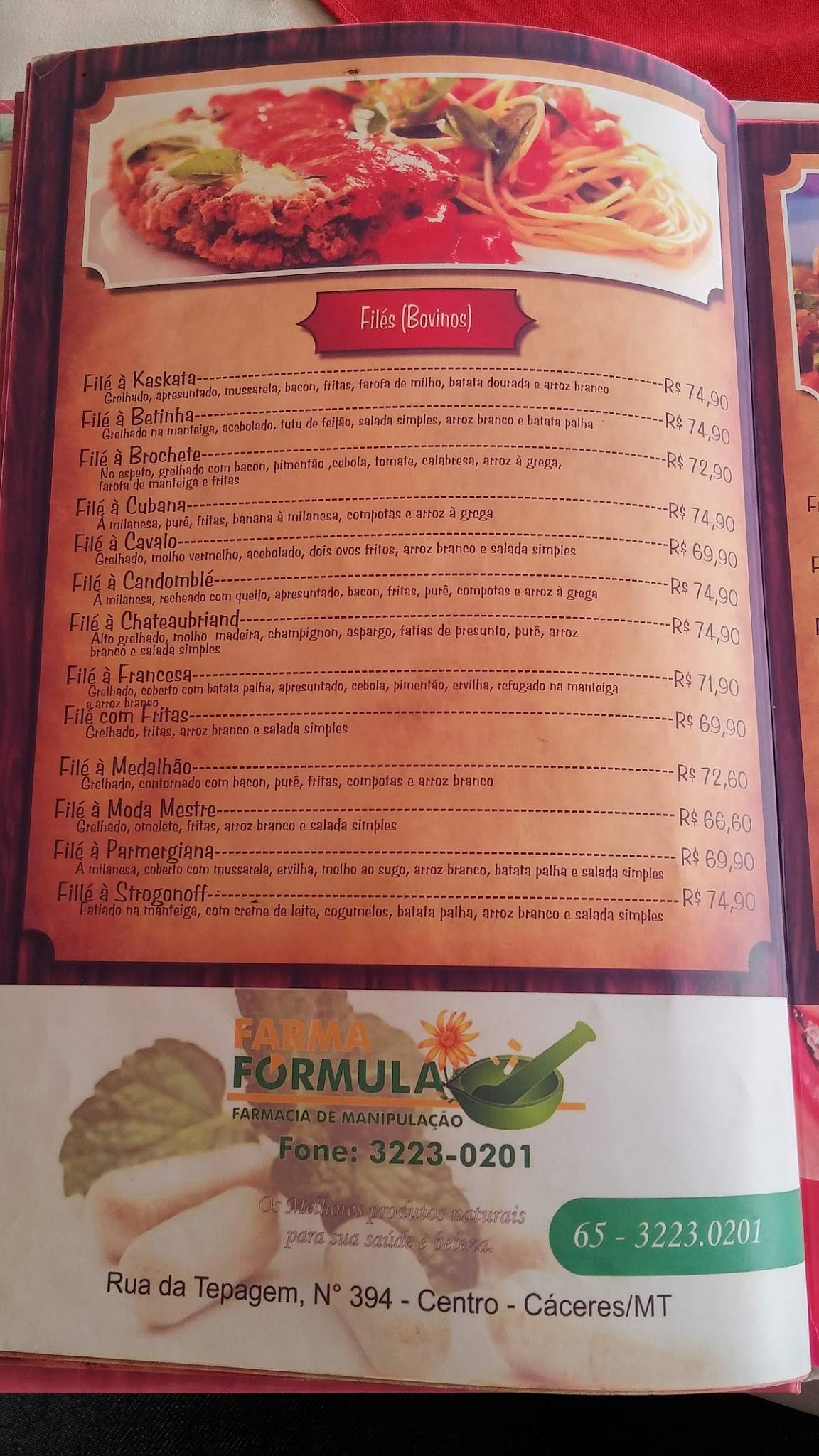 Menu em Kaskata Restaurante Flutuante, Cáceres