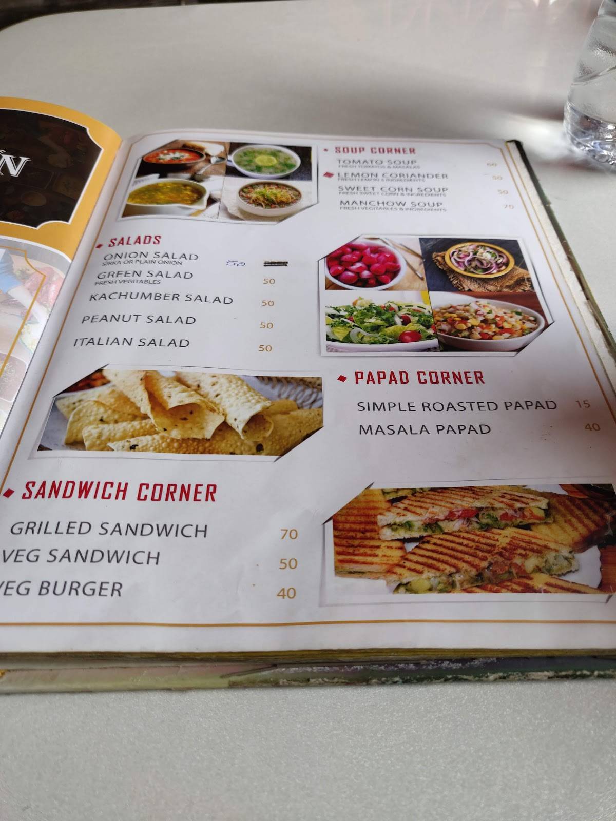 Menu at LALI DHABA, India