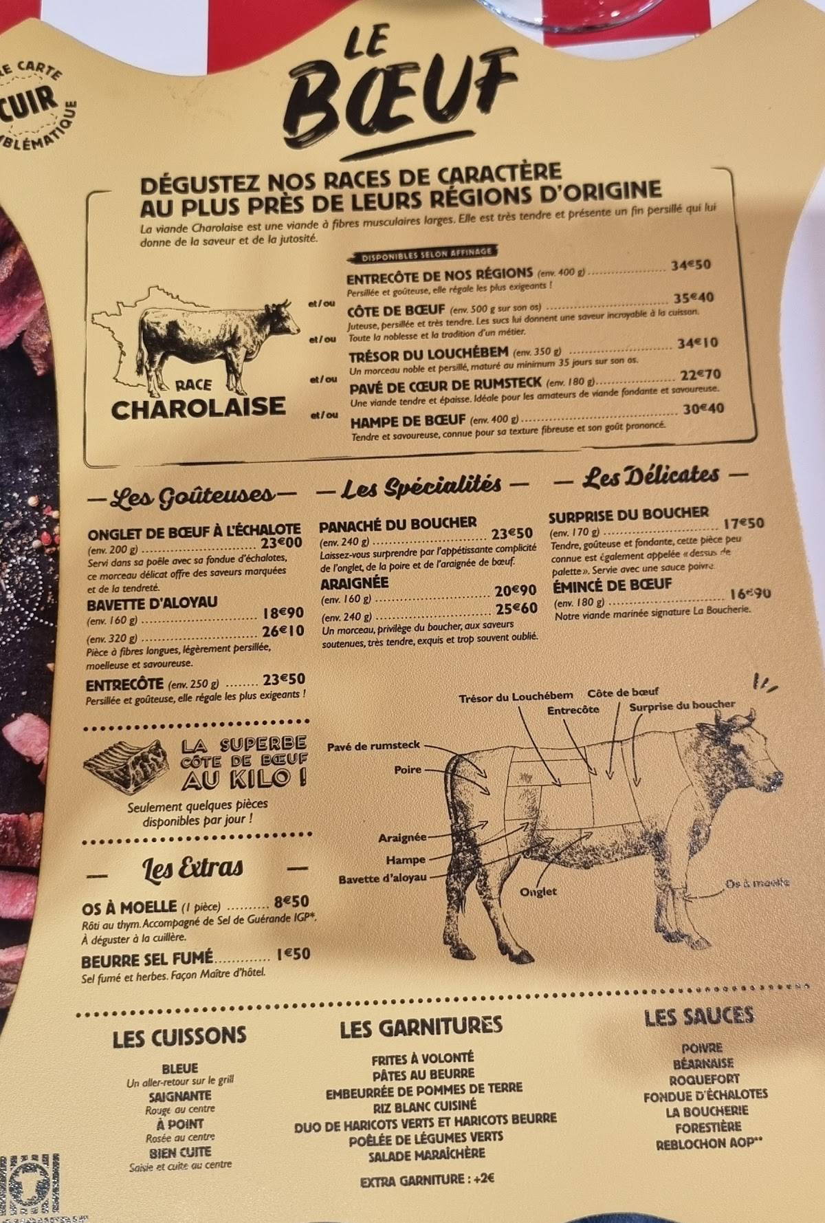 Menu au Restaurant La Boucherie, Argelès-sur-Mer