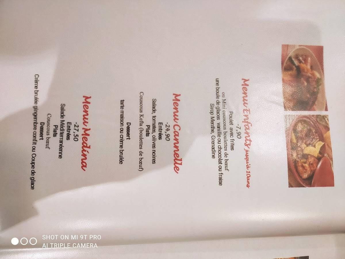 Menu au Restaurant La Cannelle, Valdahon