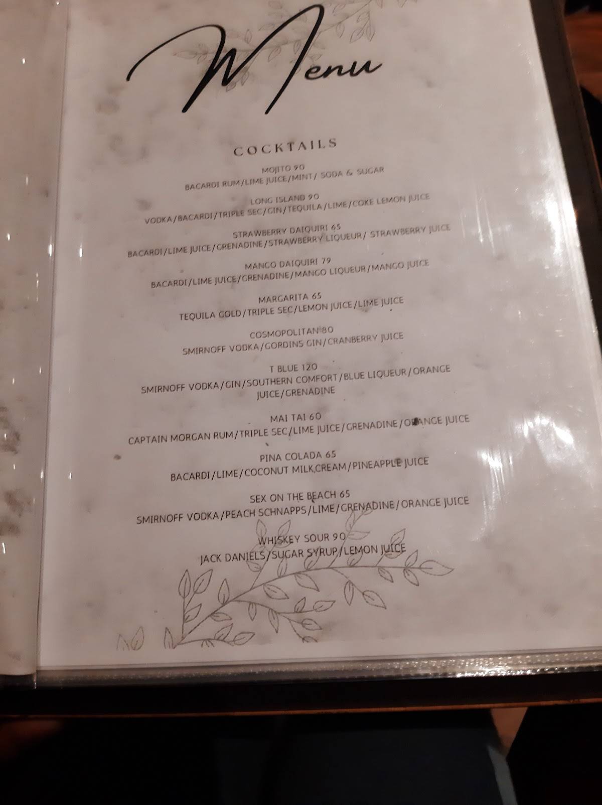Menu at La Grato restaurant, East London