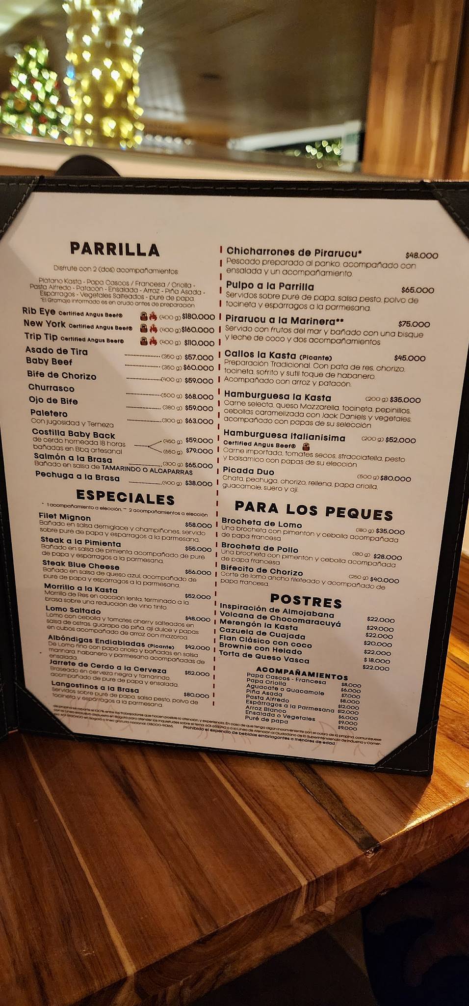 Menu at La Kasta 106 restaurant, Bogotá, Cl. 106 #18a - 41