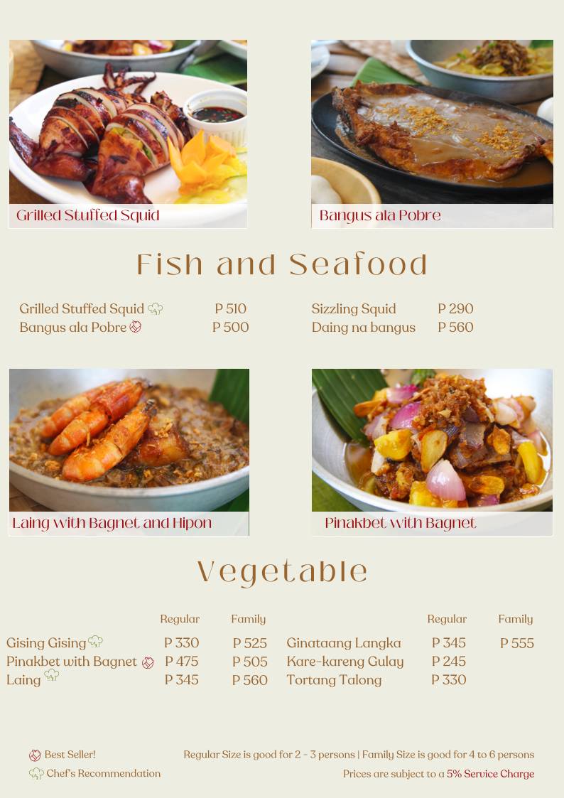 Menu at La Kusina at Carmelray restaurant, Calamba