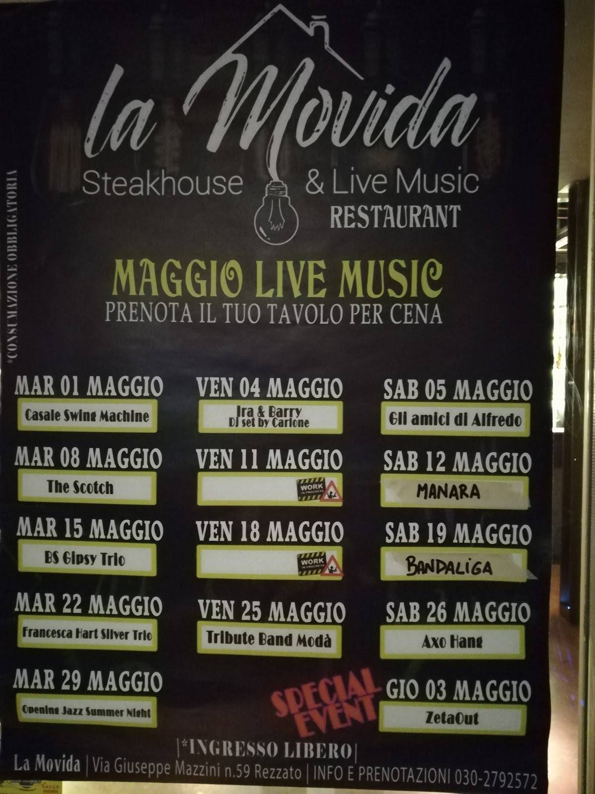 Menu da La Movida - Steakhouse & Live Music, Rezzato