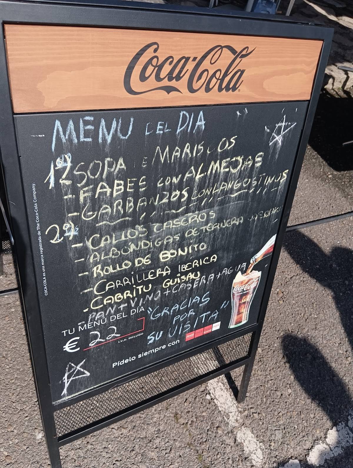 Carta del restaurante La Panera del Foyu, Colunga