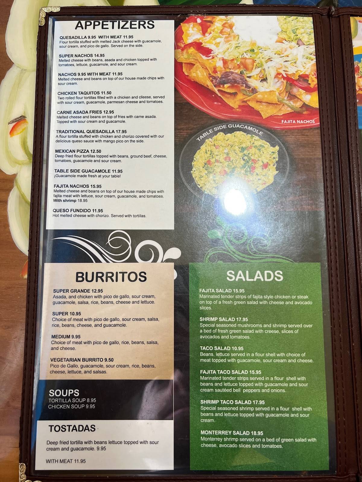 Menu at La Roca restaurant, Albany