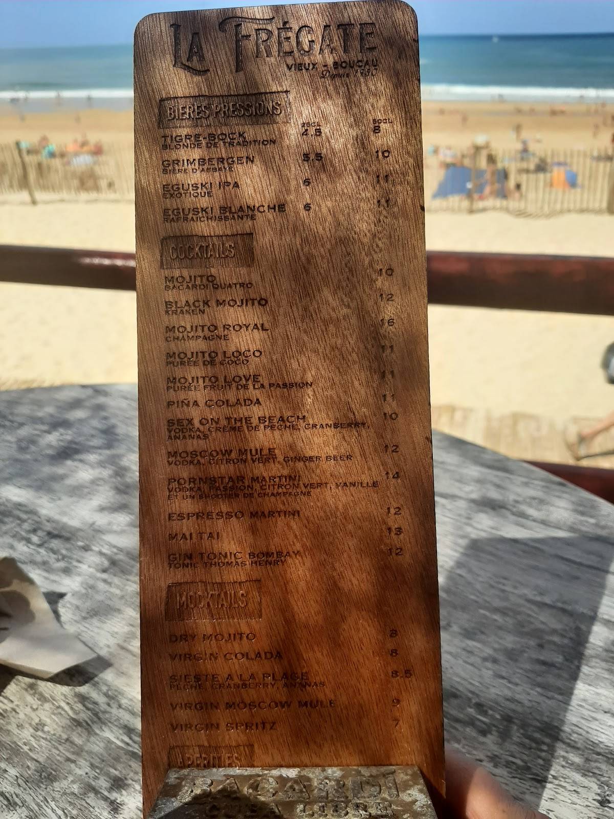 Menu au La Frégate restaurant, Vieux-Boucau-les-Bains