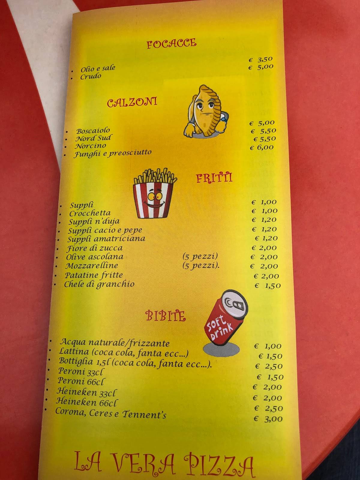 Carta del restaurante La vera pizza Torrespaccata, Roma