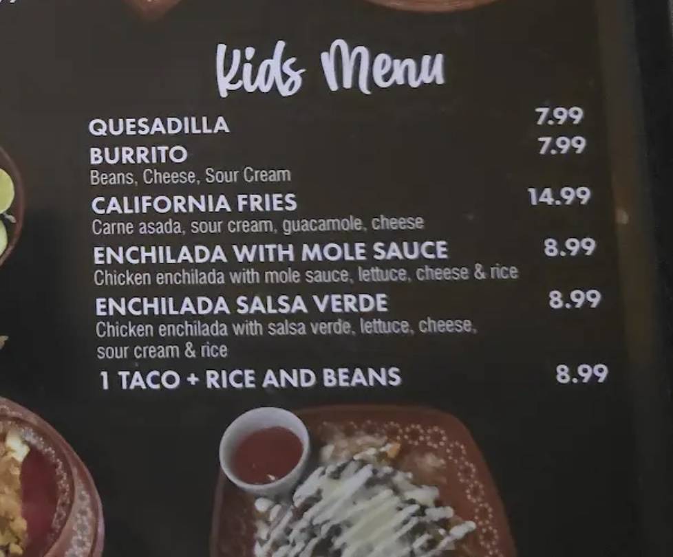 Carta del restaurante Las Brasas Del Volcan, Shoreline