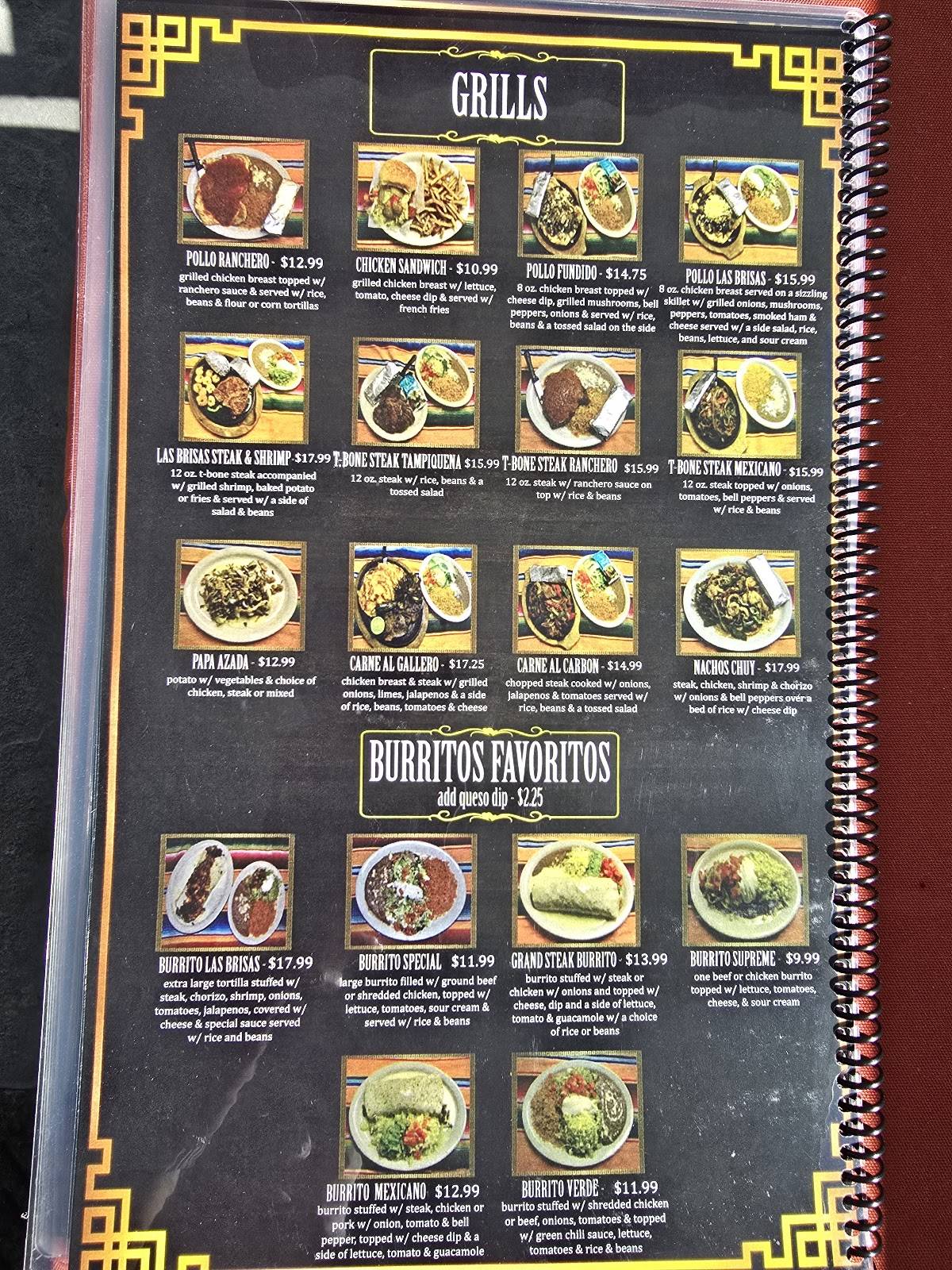 Menu at Las Brisas Authentic Mexican Restaurant, Pevely