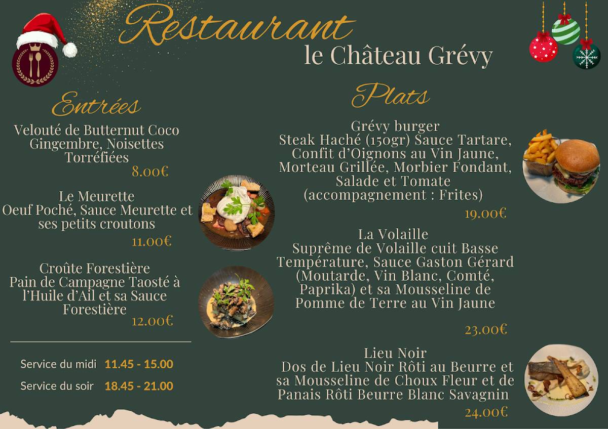 Menu at Restaurant "Le Château Grévy", Mont-sous-Vaudrey