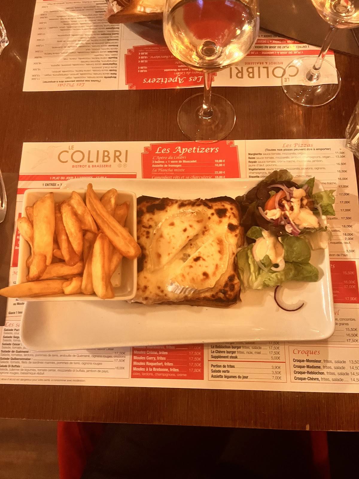 Menu au Le Colibri Lounge restaurant, Quiberon