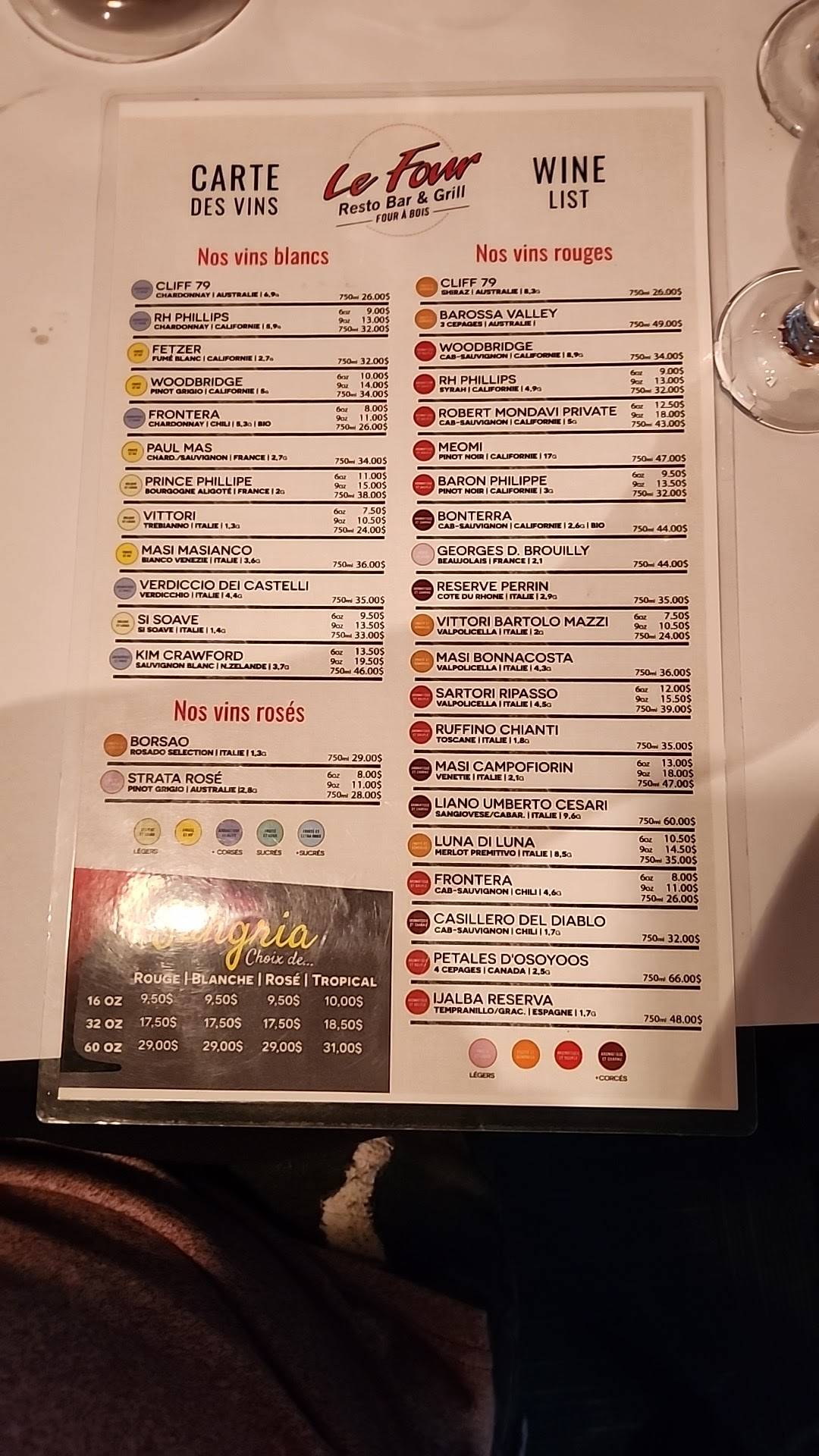 Menu au Restaurant Le Four De Saint-Eustache, Saint-Eustache