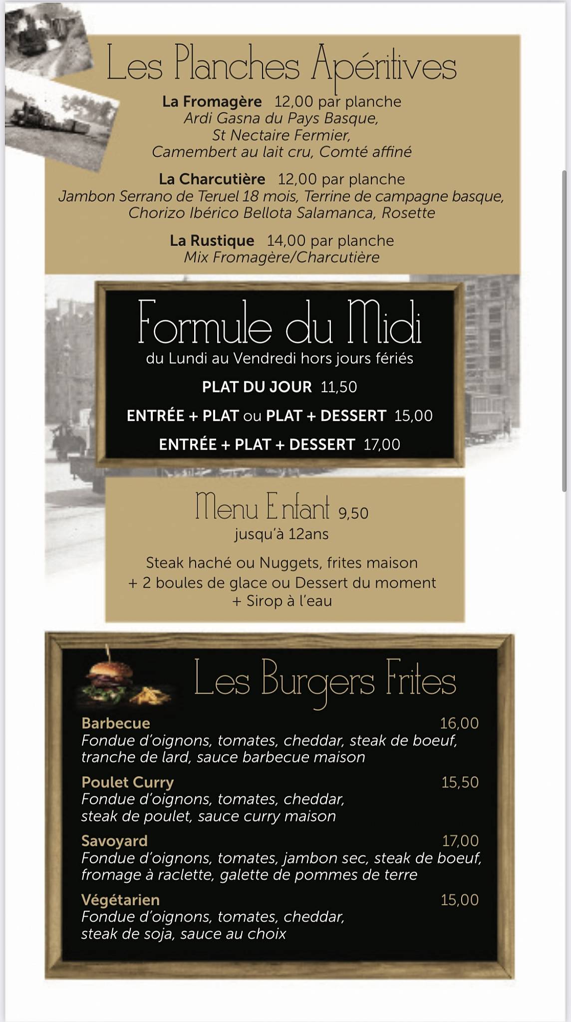 Menu au Le Tramway restaurant, Guer