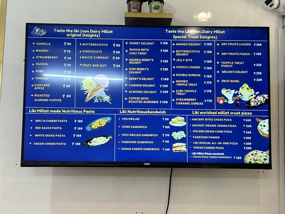 Menu at Liki - Original Non-Dairy Millet Ice Cream, Bengaluru