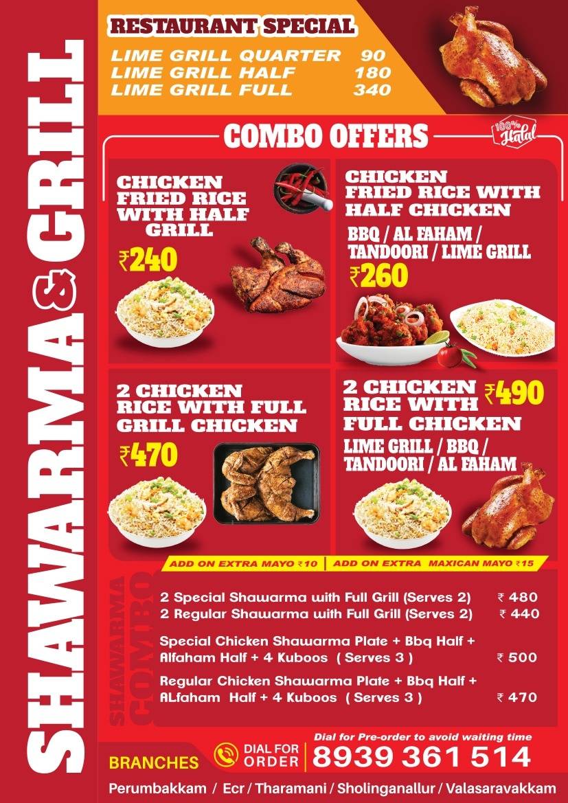 Menu at MEATDOZERS SHAWARMA & GRILL,VALASARAVAKKAM, Chennai