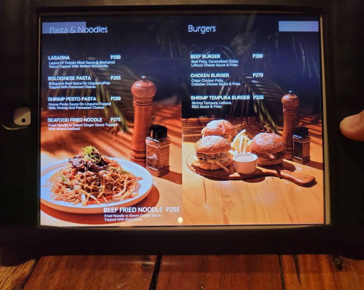 Menu at MIST restaurant, Panglao, Anos Fonacier Circumferential Rd