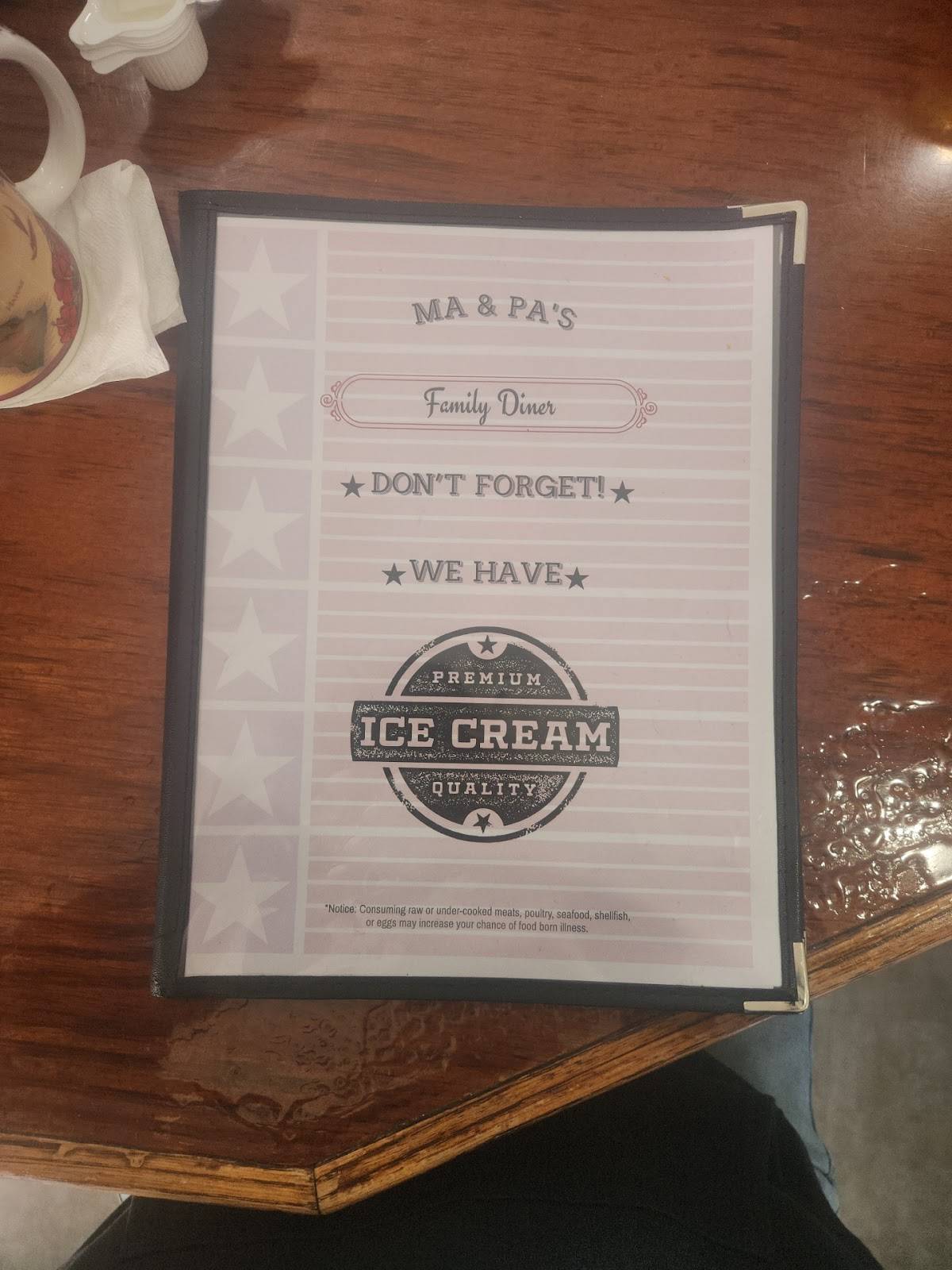 Menu at Ma and Pa's Family Diner restaurant, Yelm