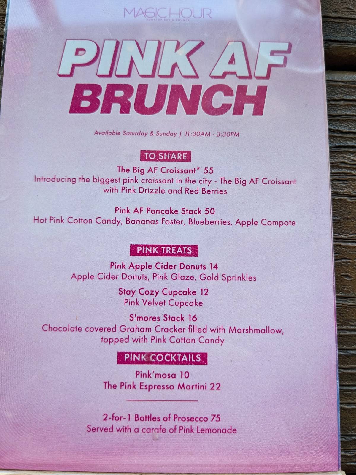 Menu at Magic Hour Rooftop Bar & Lounge, West New York