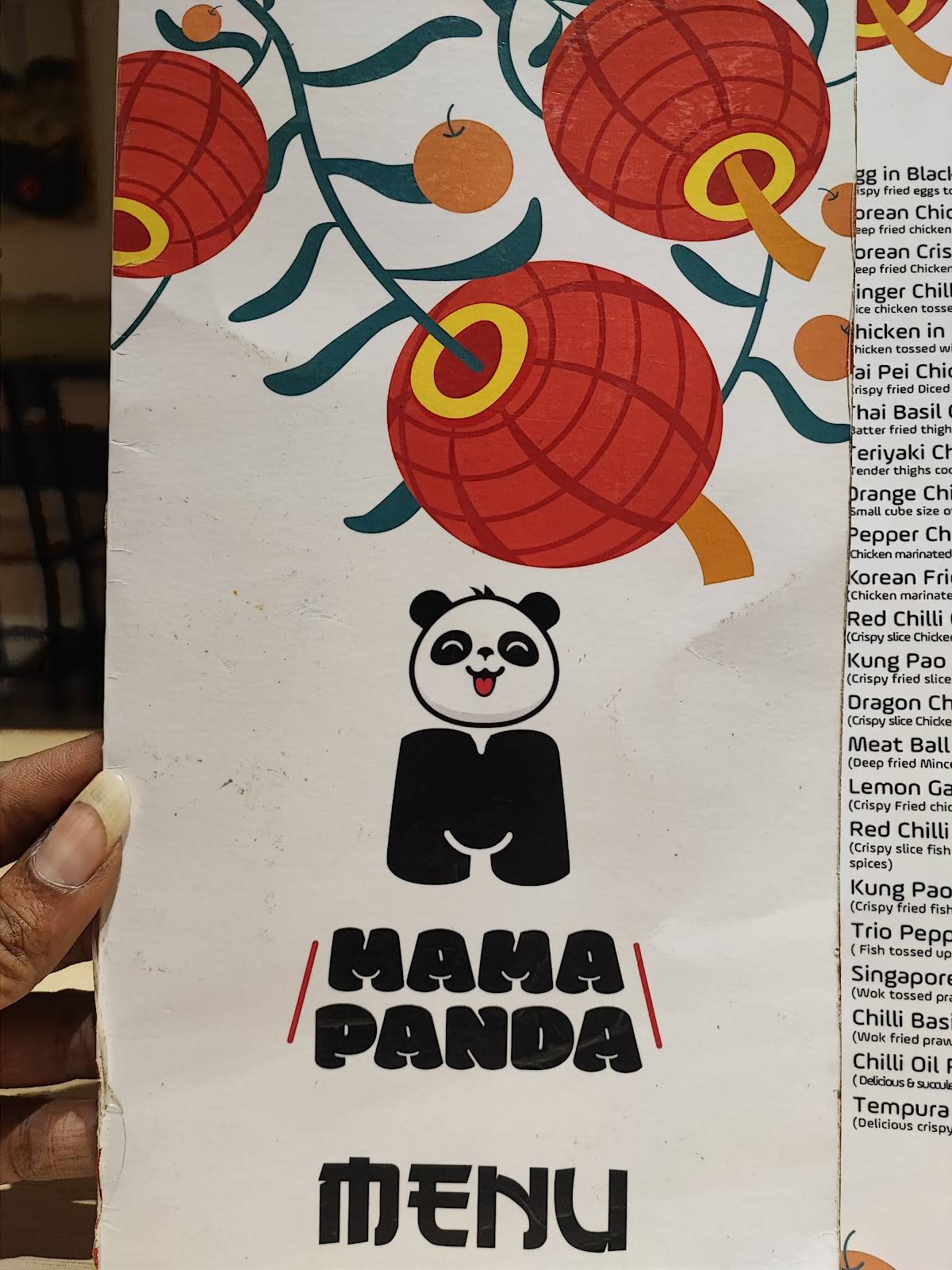 Menu at Mama panda, Vijayawada