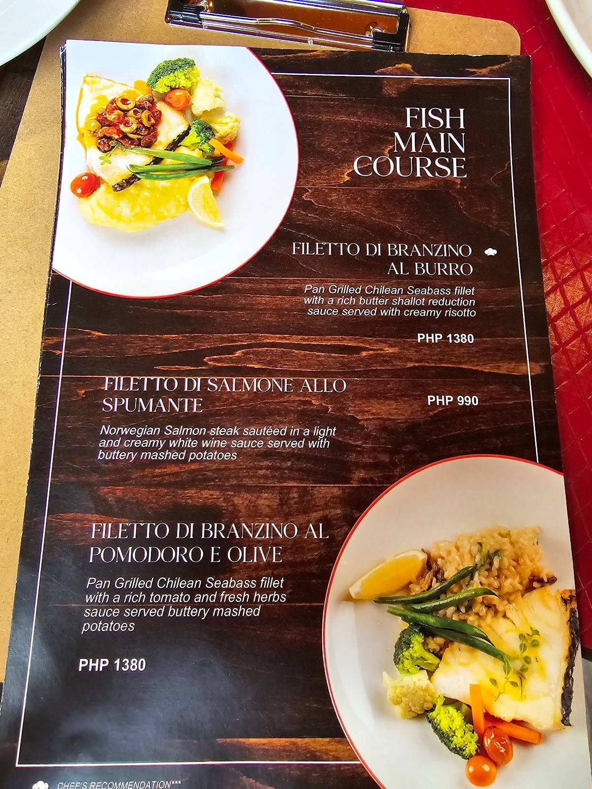Menu at Mario Mio restaurant, Silang, 5XV7+3HF