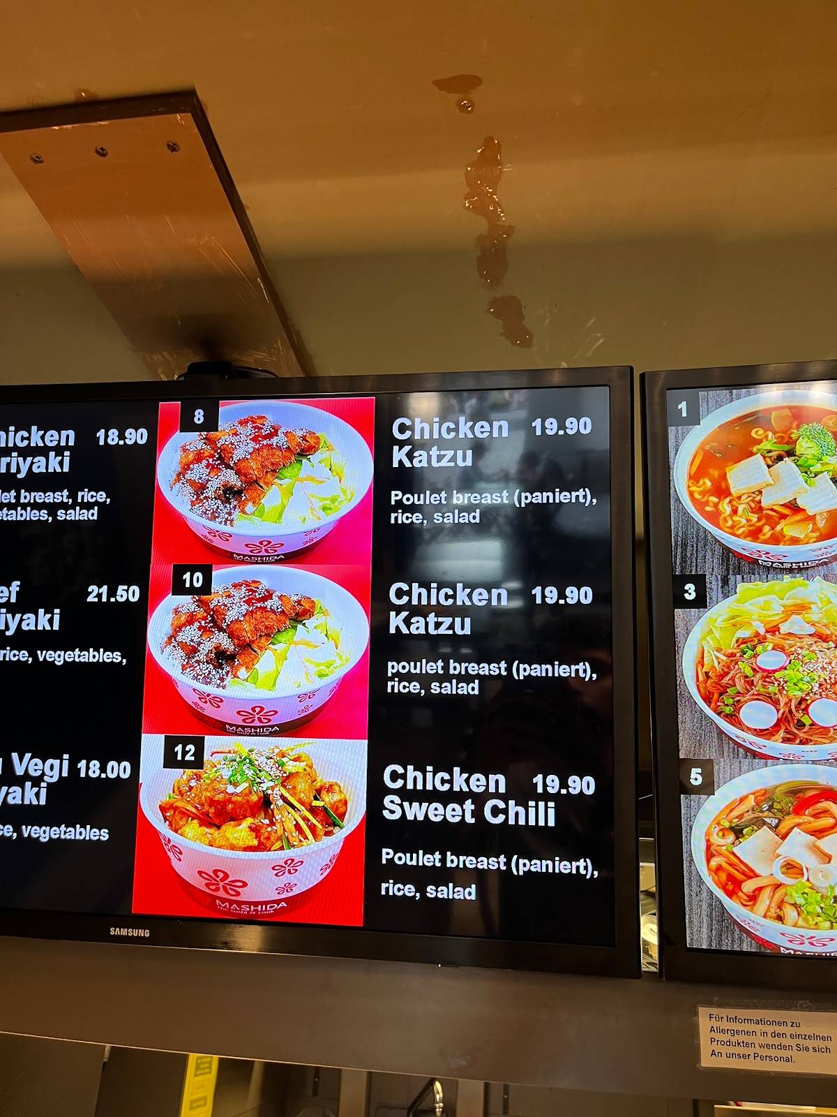 Speisekarte von Mashida Take away, Luzern