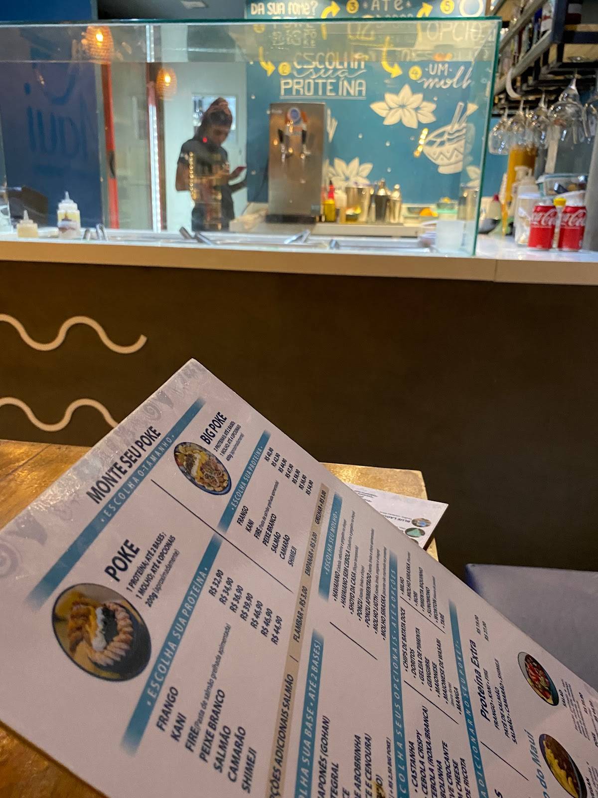 Menu at Maui restaurant, São Luís