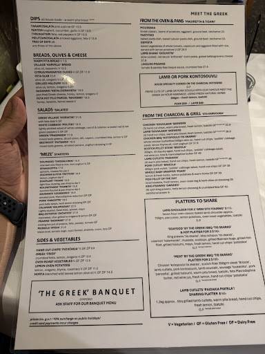 Menu at Meet The Greek Restaurant, Brighton-Le-Sands
