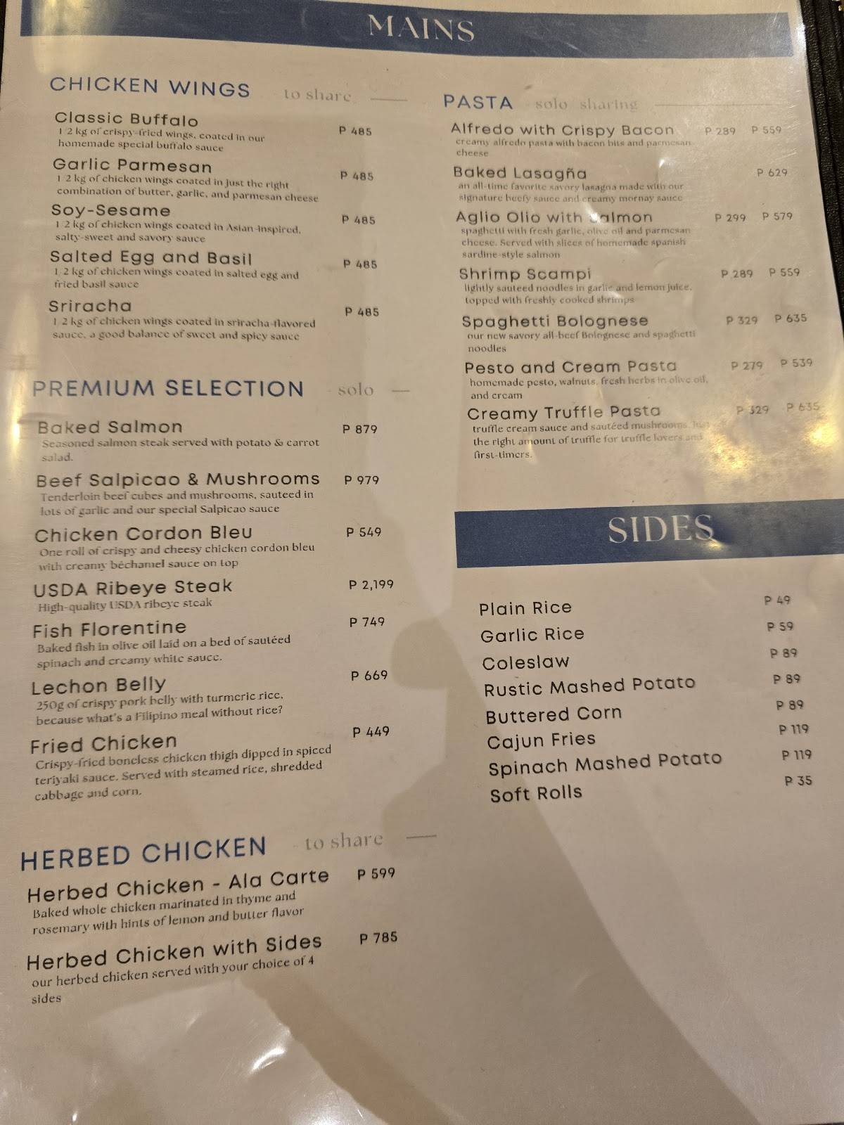 Menu at Miguel's Garden Cafe, Antipolo