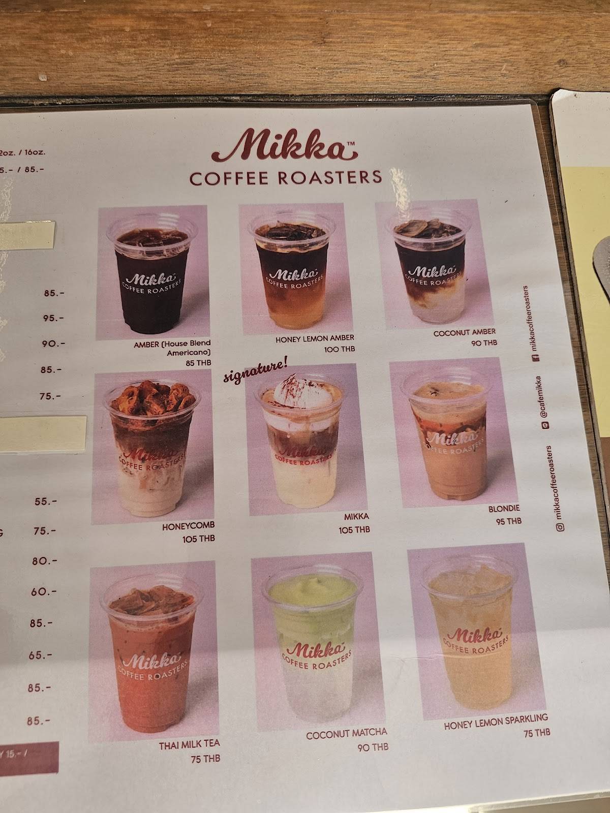 Menu at Mikka Cafe มอเตอร์เวย์ขาออก, Bang Pakong