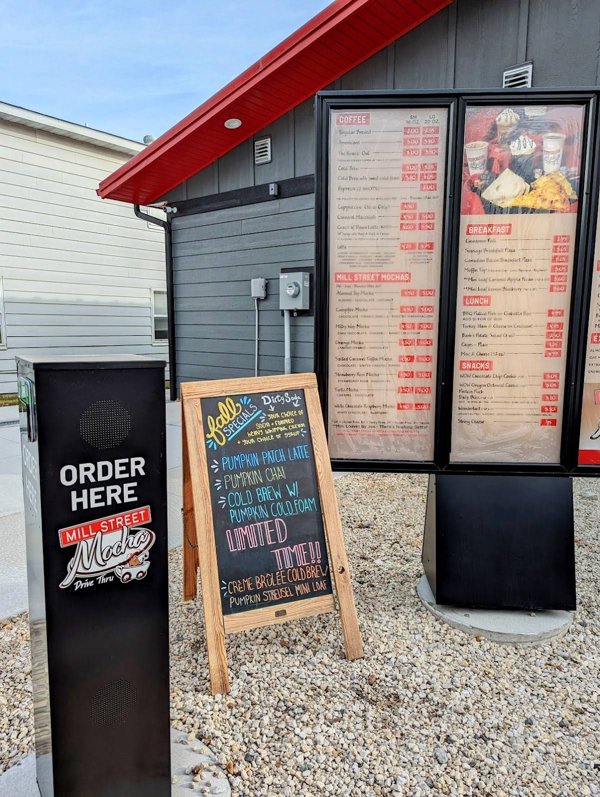 Menu at Mill Street Mocha Drive-Thru Coffee Shop, Decorah