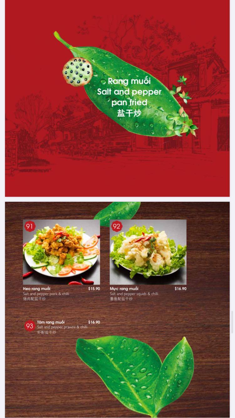 Menu at Miss Saigon Restaurant, Hurstville