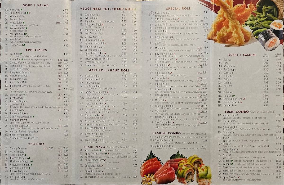 Menu at Mito Sushi Bowmanville Mall restaurant, Bowmanville