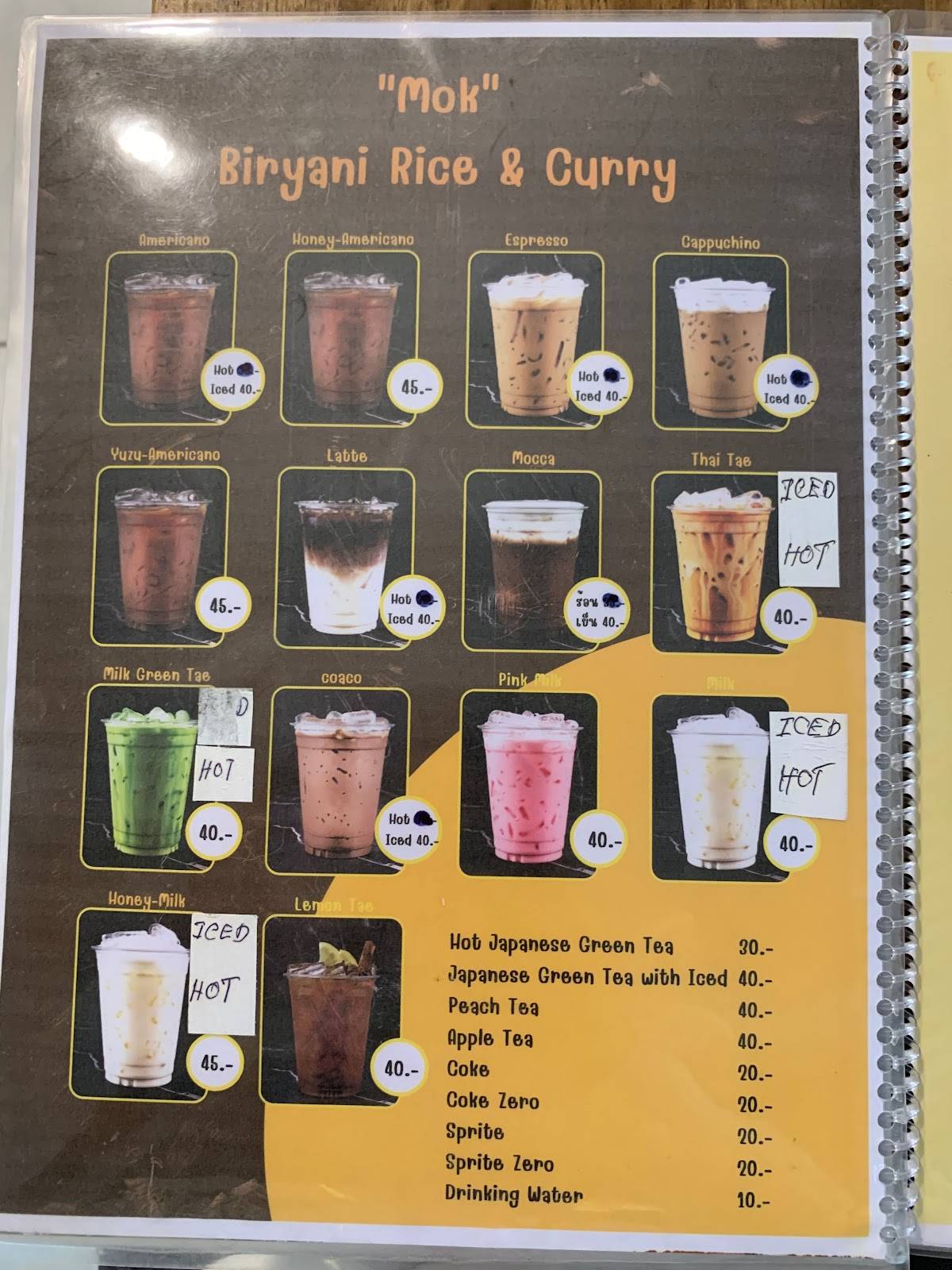 Menu at Mok (ร้านหมก) ข้าวหมกไก่ & แกงกะหรี่ restaurant, Chiang Mai
