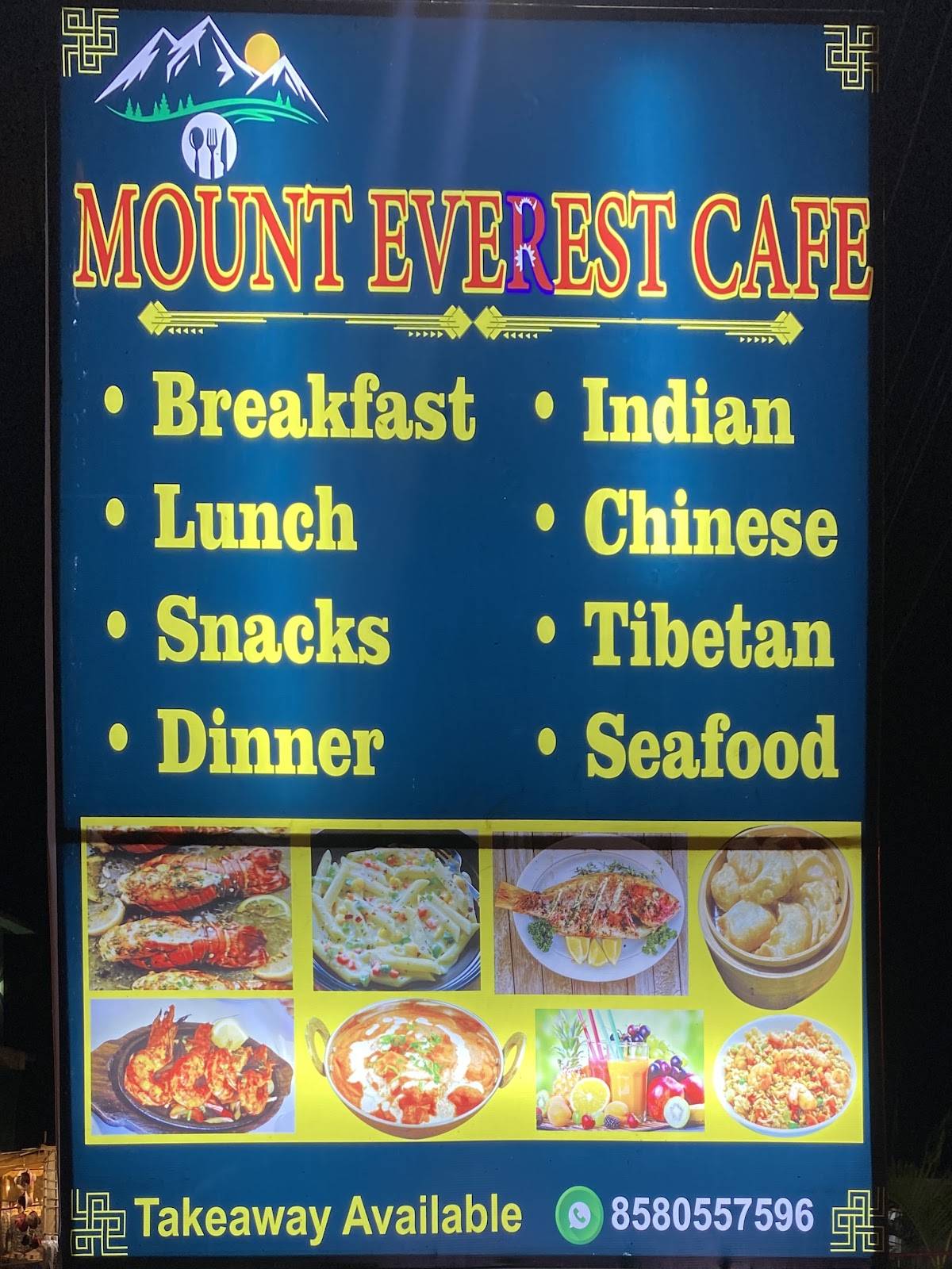 Menu at Mount Everest Cafe, Morjim