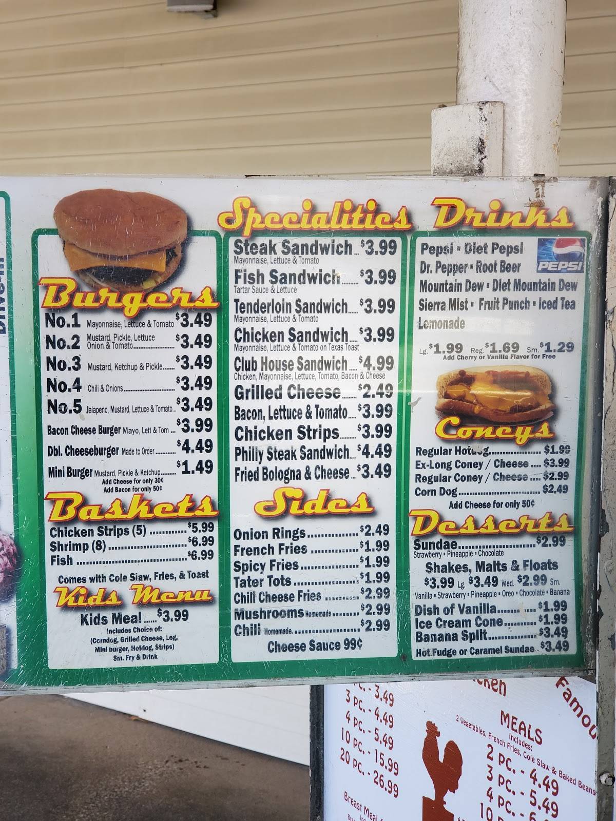 Menu at Mr D's restaurant, Henderson