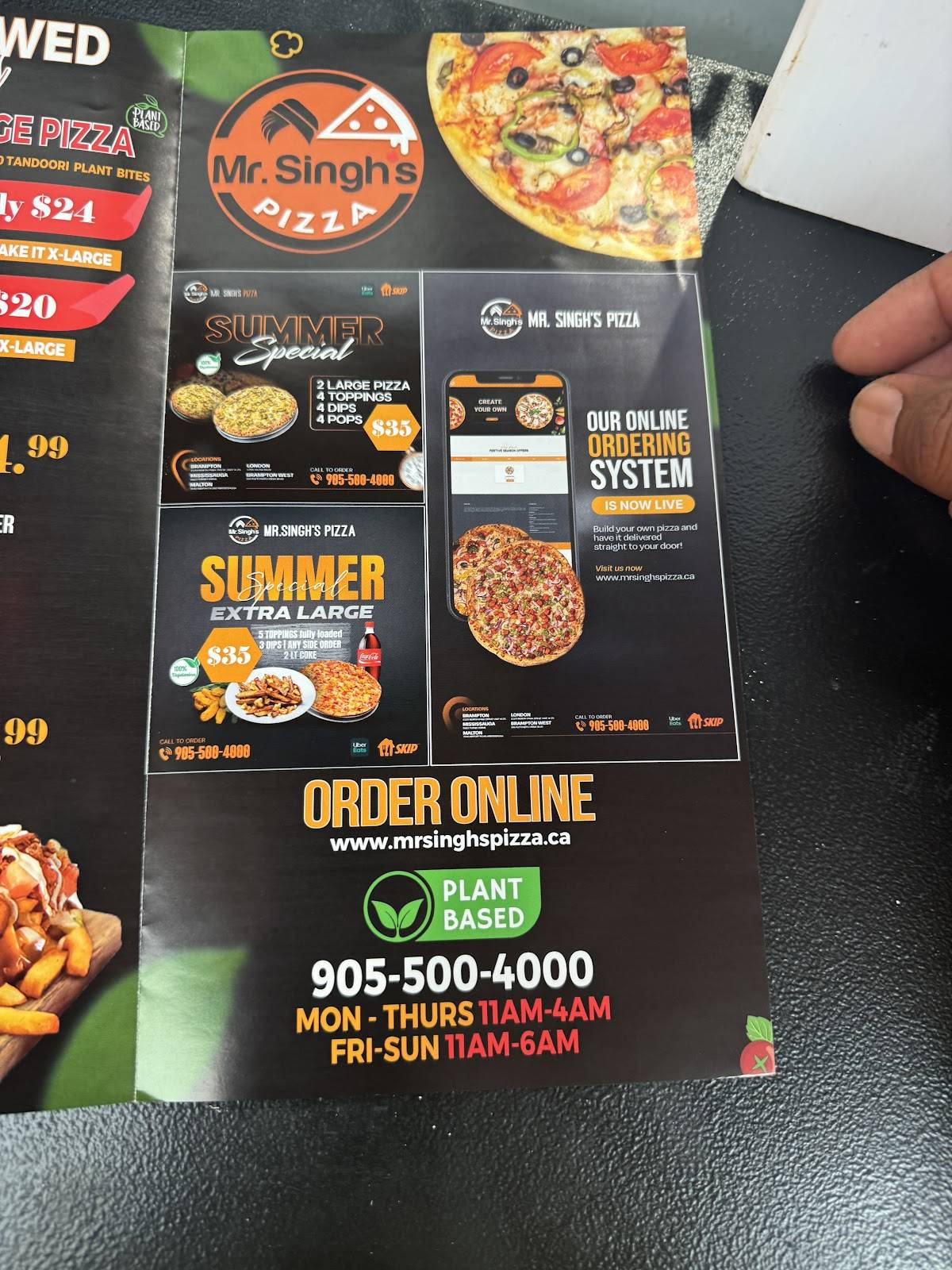 Carta del restaurante Mr Singh’s Pizza Hamilton, Hamilton
