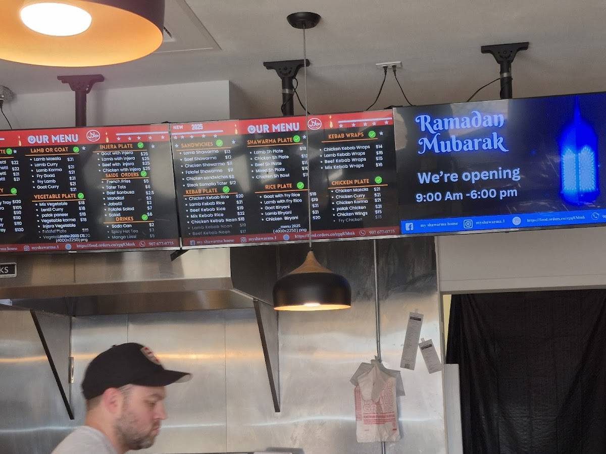 Menu at My Shawarma House restaurant, Anchorage