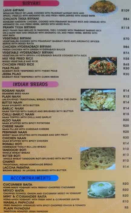 Menu at Namak Craighall Park - Authentic North Indian Cuisine ...